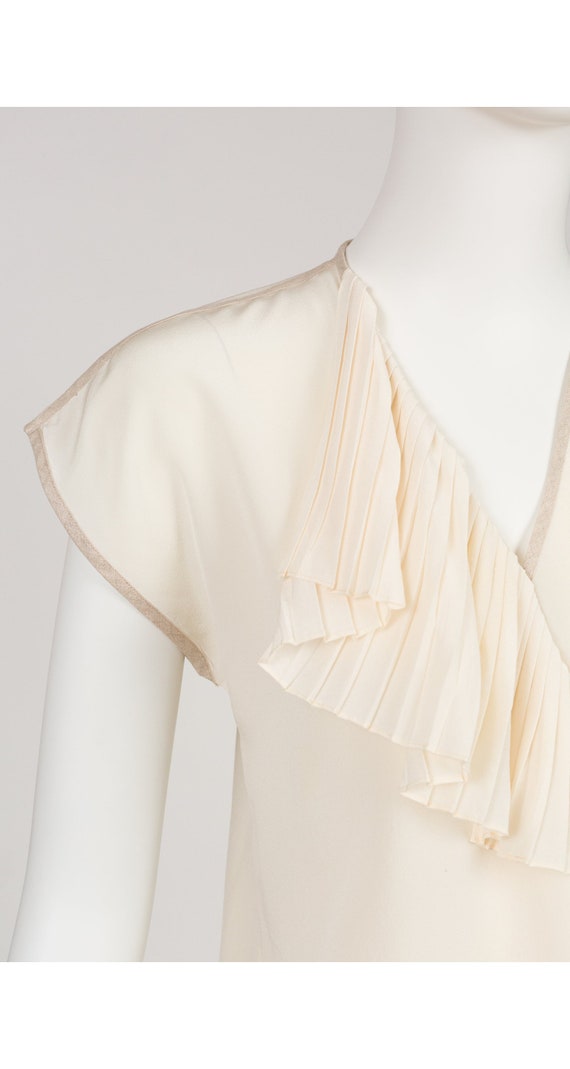 Gucci 1983 S/S Ad Campaign Vintage Ruffle Neck Cream … - Gem