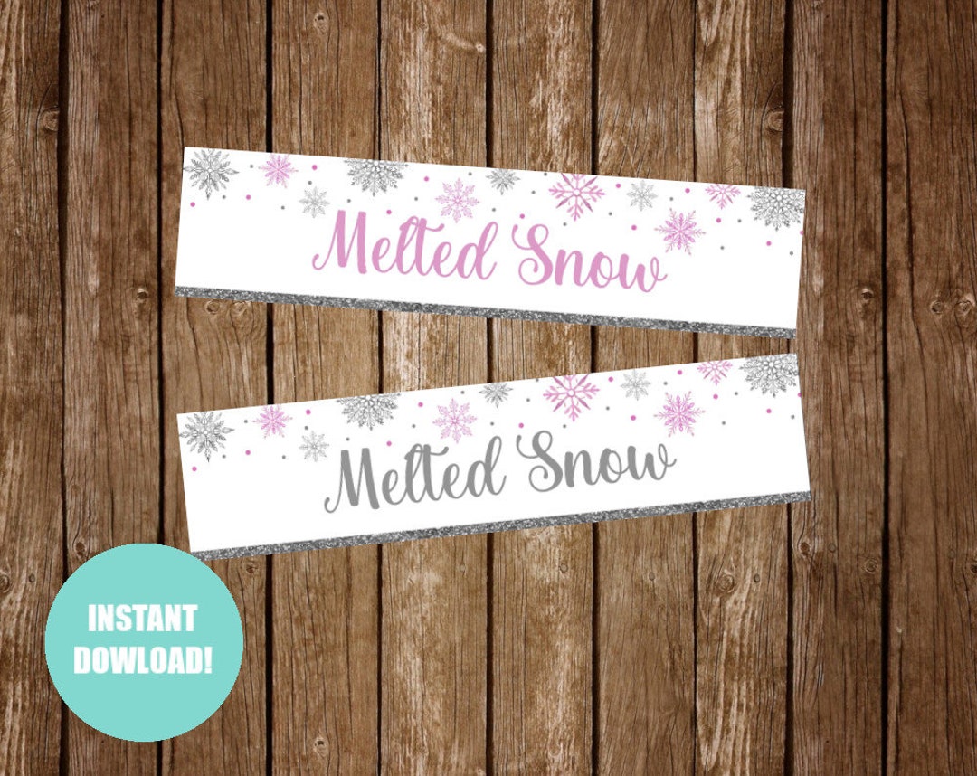 Snowflake Water Bottle Labels, Snow Much Fun Label, Winter Onederland ...