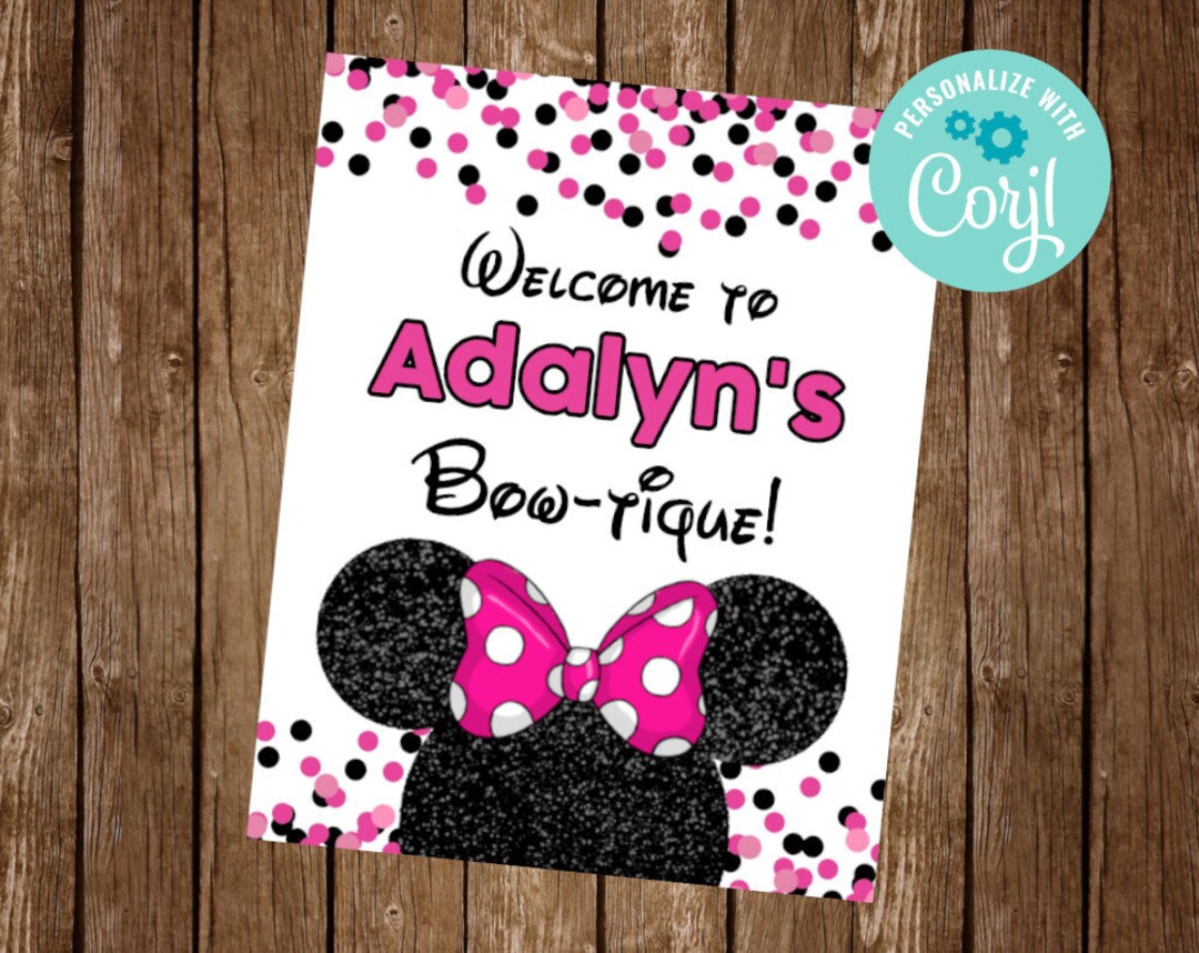 Oh Twodles Welcome Sign, Minnie Welcome Sign, Bowtique Welcome Sign ...