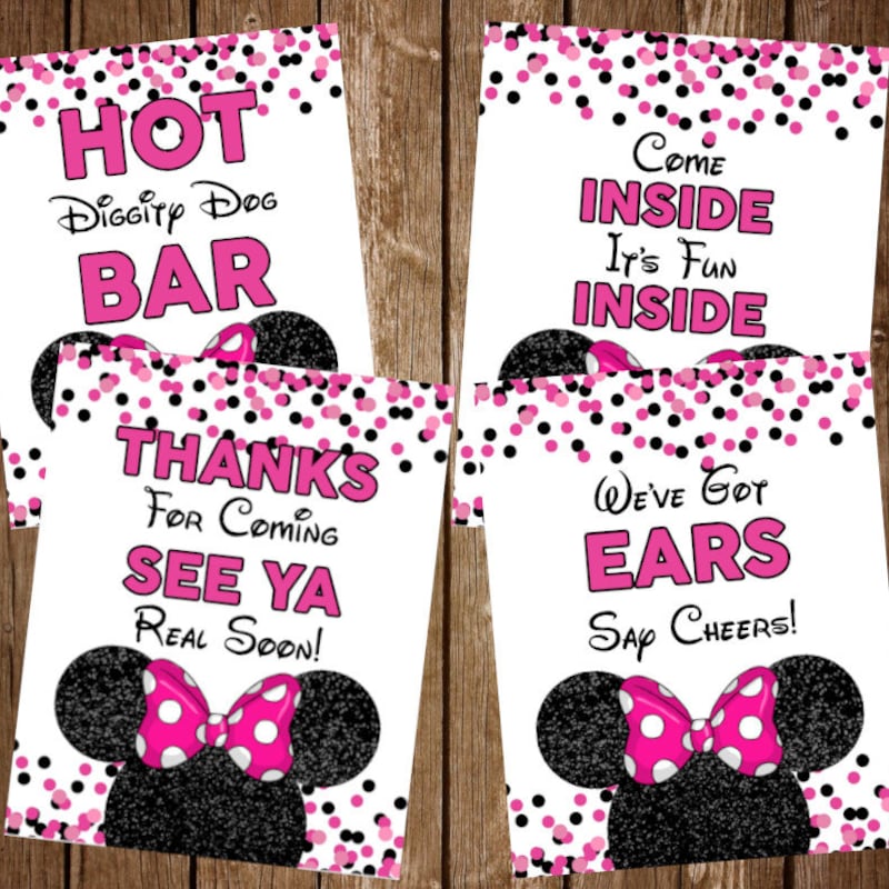 Minnie Mouse Party Signs - Etsy