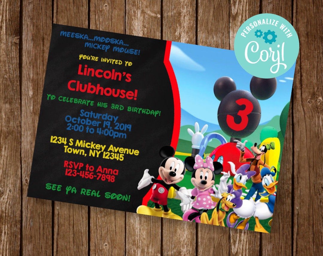 Mickey Mouse Clubhouse Invitation, Mickey Mouse Clubhouse Birthday ...