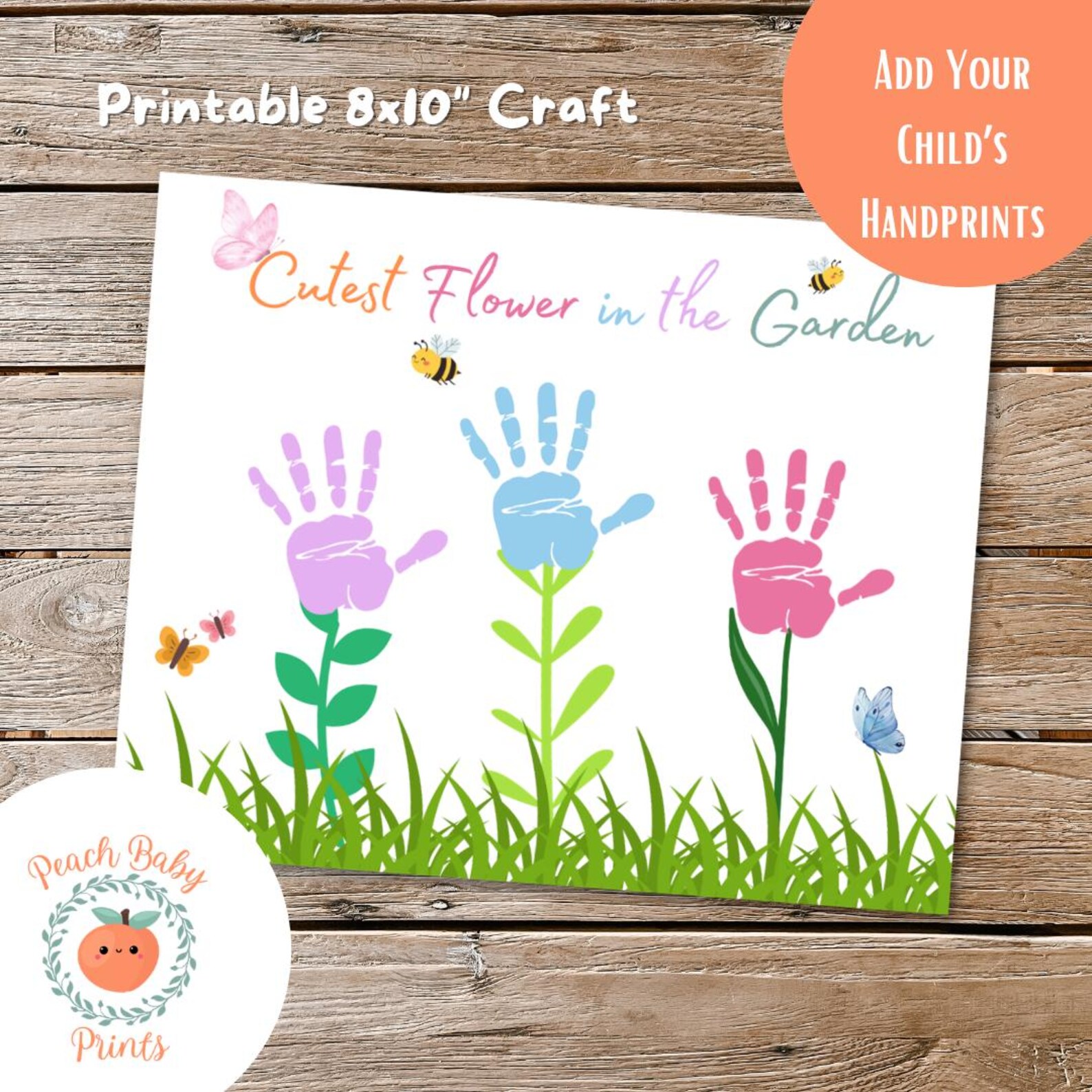 Flower Handprint Craft, Printable Keepsake, Printable Easter Craft ...