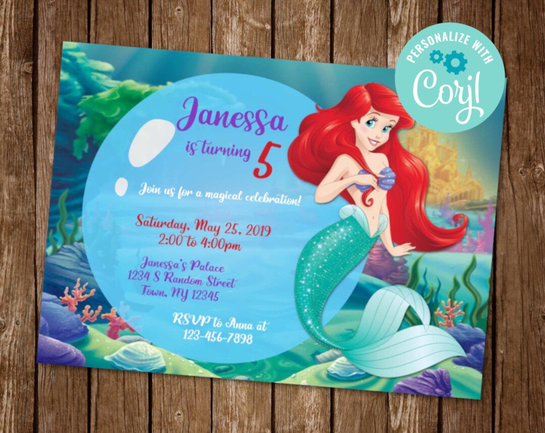 Little Mermaid Invitation, Little Mermaid Birthday Invite, Ariel ...