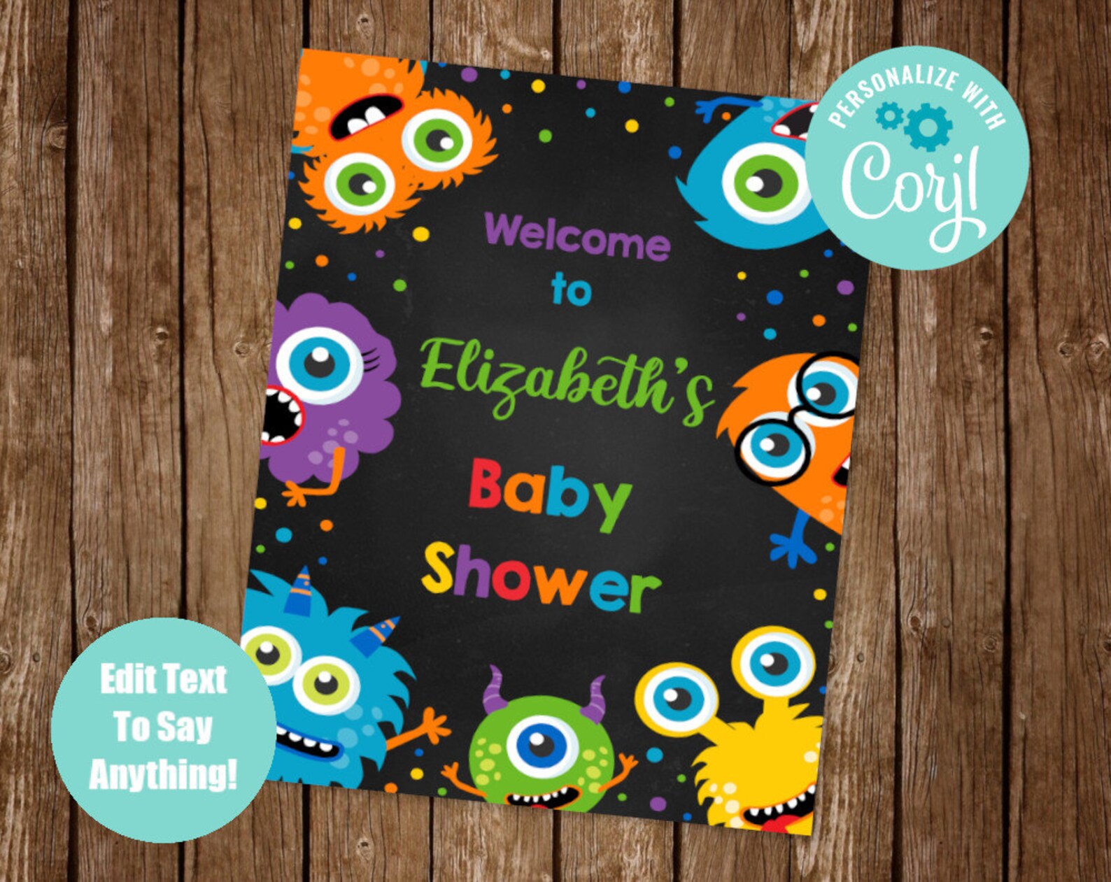 Monster Baby Shower Welcome Sign Monster Welcome Sign Little | Etsy