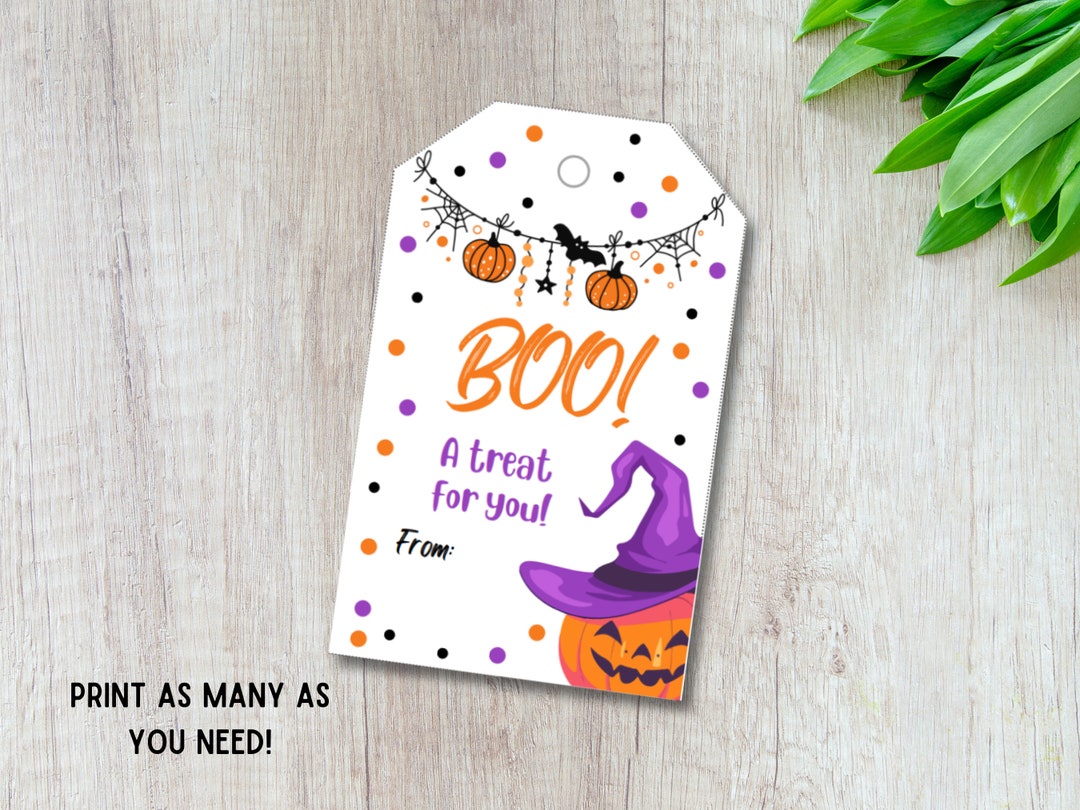 Halloween Favor Tags, Boo Gift Tags, Trick or Treat Favor Tags, Treat ...