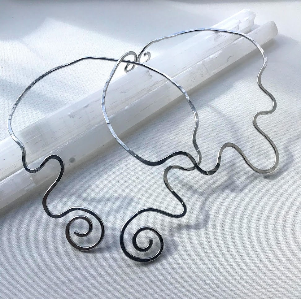 Swirly Spiral Lightweight Aluminum Neck Cuff, Handmade Jewelry - Etsy
