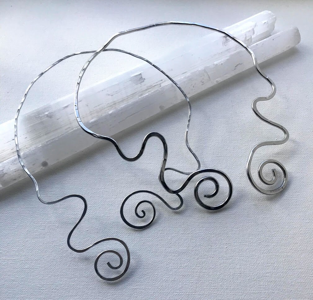 Swirly Spiral Lightweight Aluminum Neck Cuff, Handmade Jewelry - Etsy