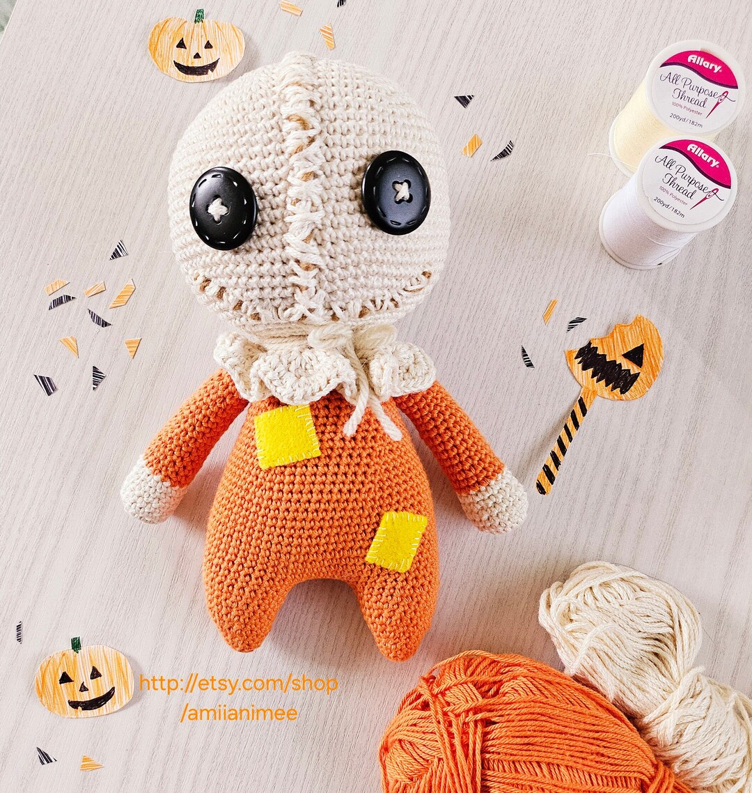 Amigurumi Sammy Trick Or Treat Doll Plushie Toy Handmade Toy Sam Halloween Ready To Be