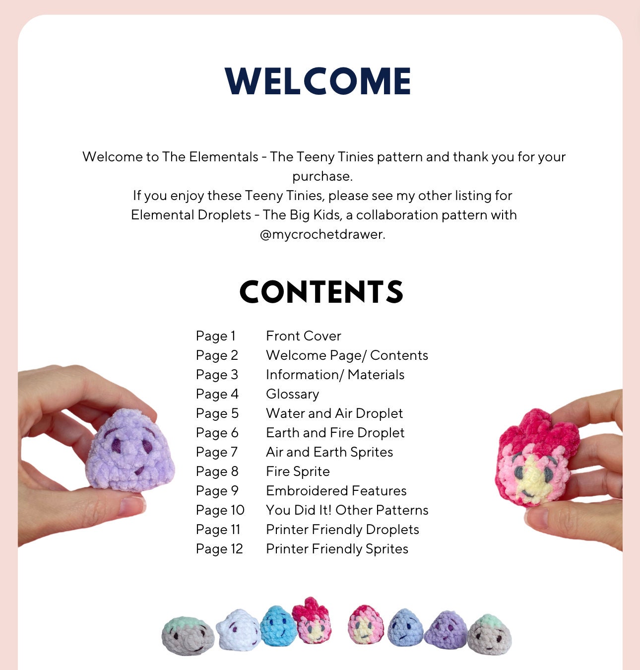 The Elementals the Teeny Tinies, Crochet Pattern, Digital Download - Etsy