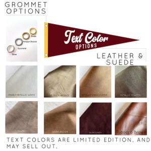 Large Single Word Custom Suede and Leather Pennant Flag Banner ...