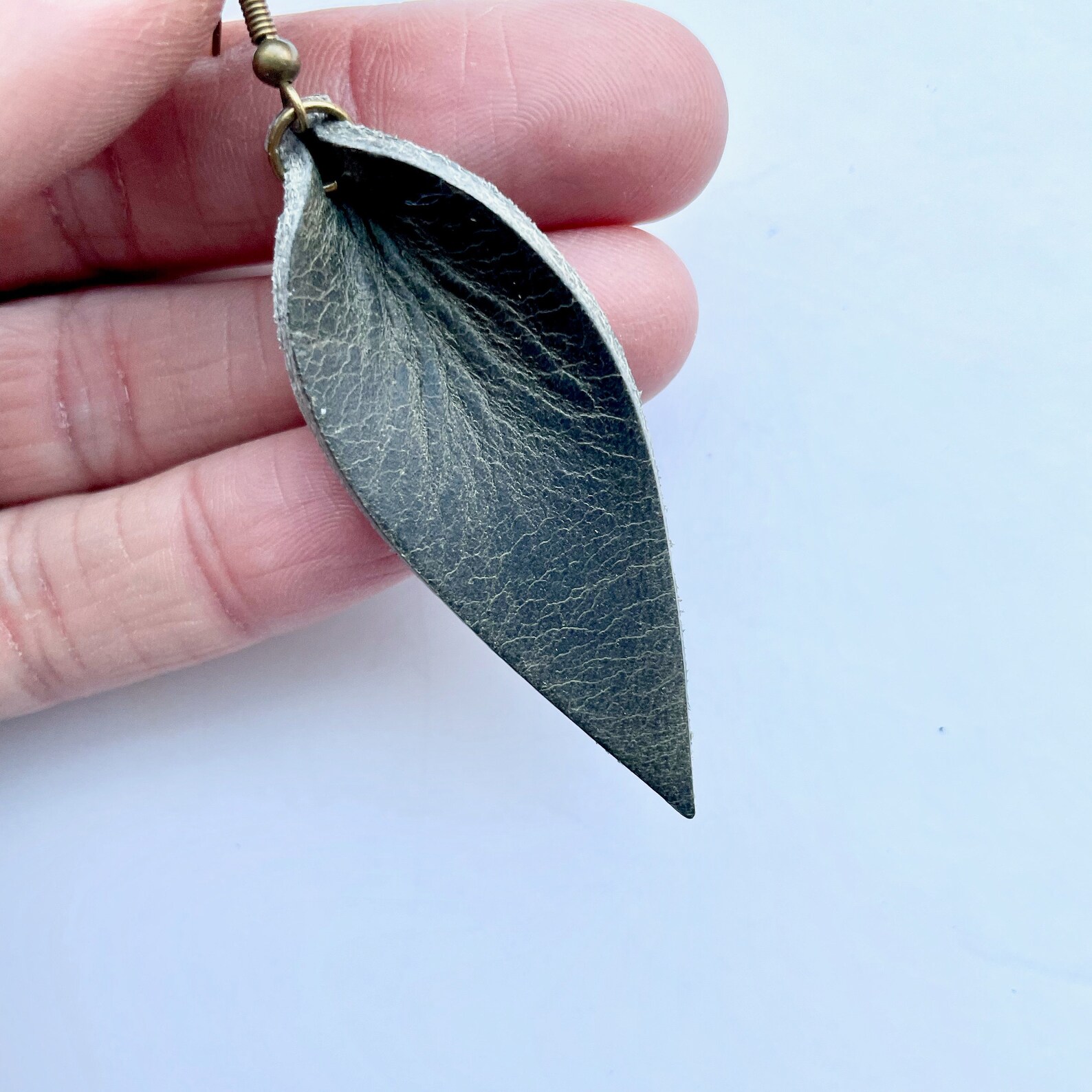 Leather Leaf Shaped Earrings: Leather Leaf Earrings // Your - Etsy
