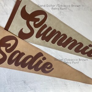 Large Single Word Custom Suede and Leather Pennant Flag Banner ...