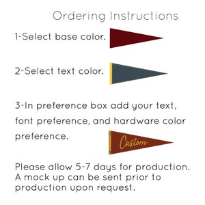 Large Single Word Custom Suede and Leather Pennant Flag Banner ...