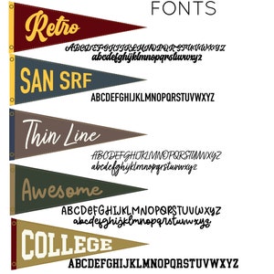 Large Single Word Custom Suede and Leather Pennant Flag Banner ...