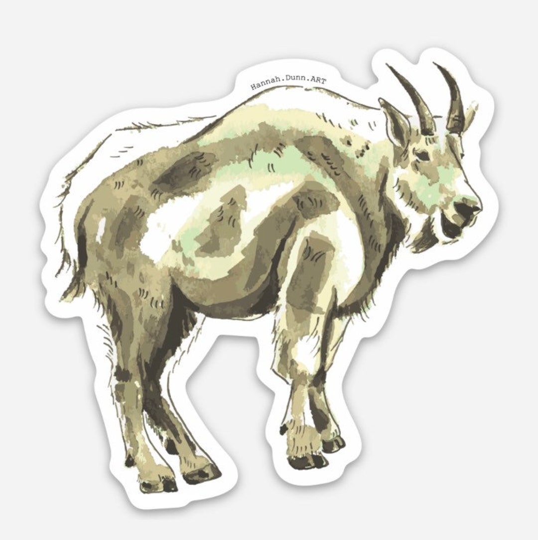 Vinyl 3" Mountain Goat Sticker. All Weather Decal for Water Bottles ...