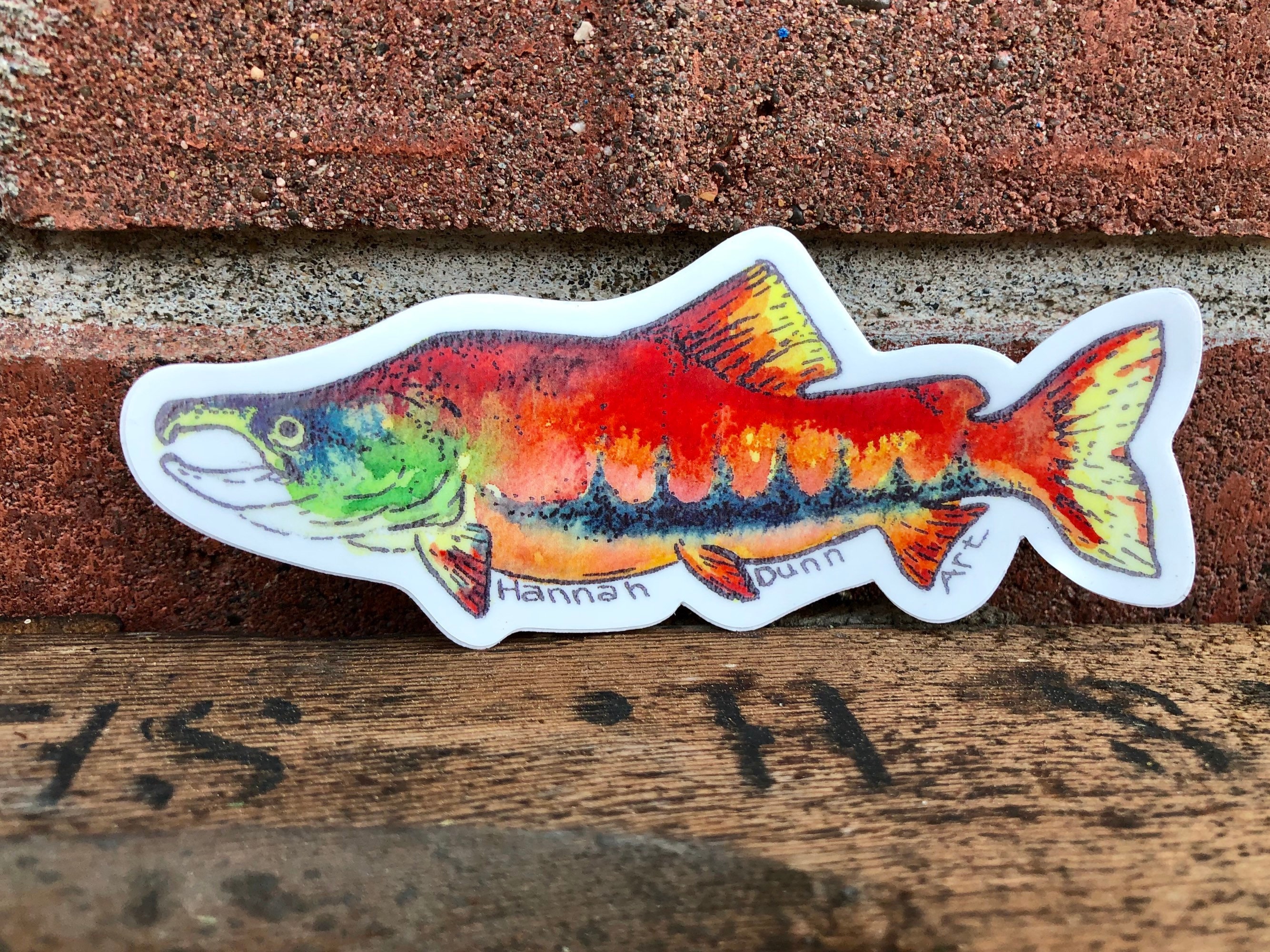 Vinyl sockeye salmon decal pnw car decal die-cut fishing | Etsy