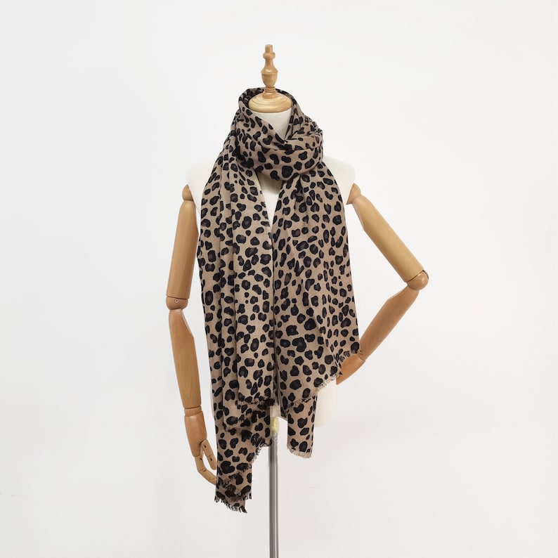 Pure Cashmere in Leopard Print Oversized Scarf | Etsy