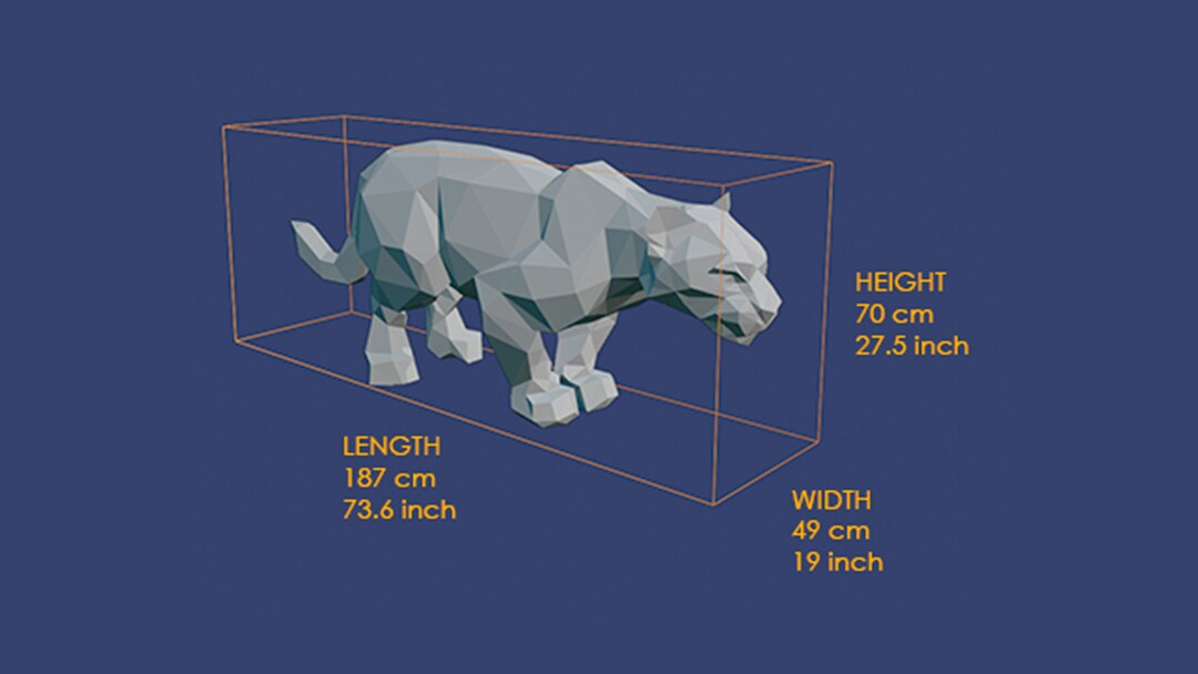 Leopard, Jaguar, Panther Sculpture Geometric ,template, DIY, Papercraft ...