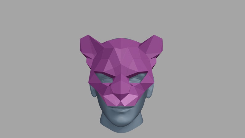 Panther Mask. Geometric template DIY Papercraft PDF - Etsy