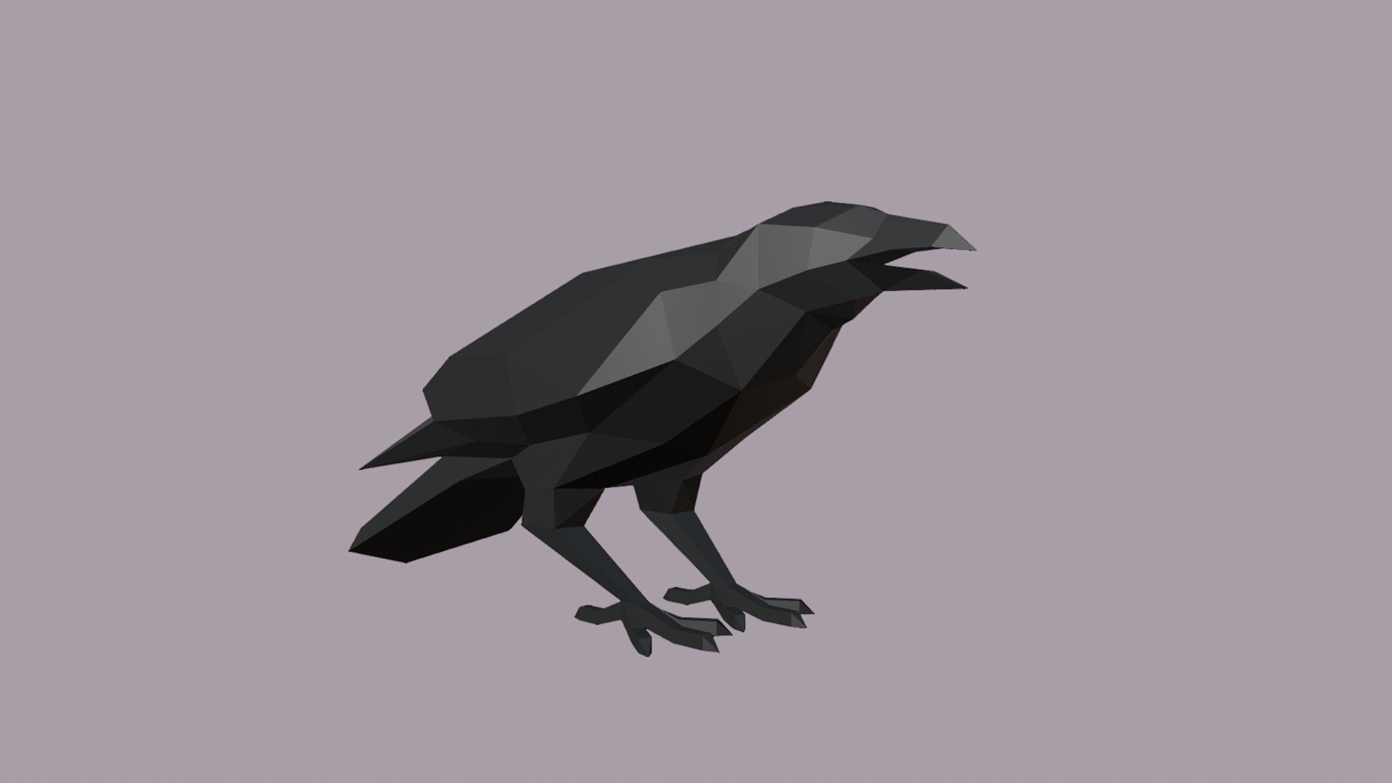 Crow, Raven. Bird Geometric ,template, DIY, Papercraft, PDF, Pattern ...