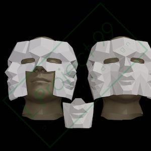 Three Faces Mask. Geometric Template, DIY, Papercraft, PDF, Decoration ...