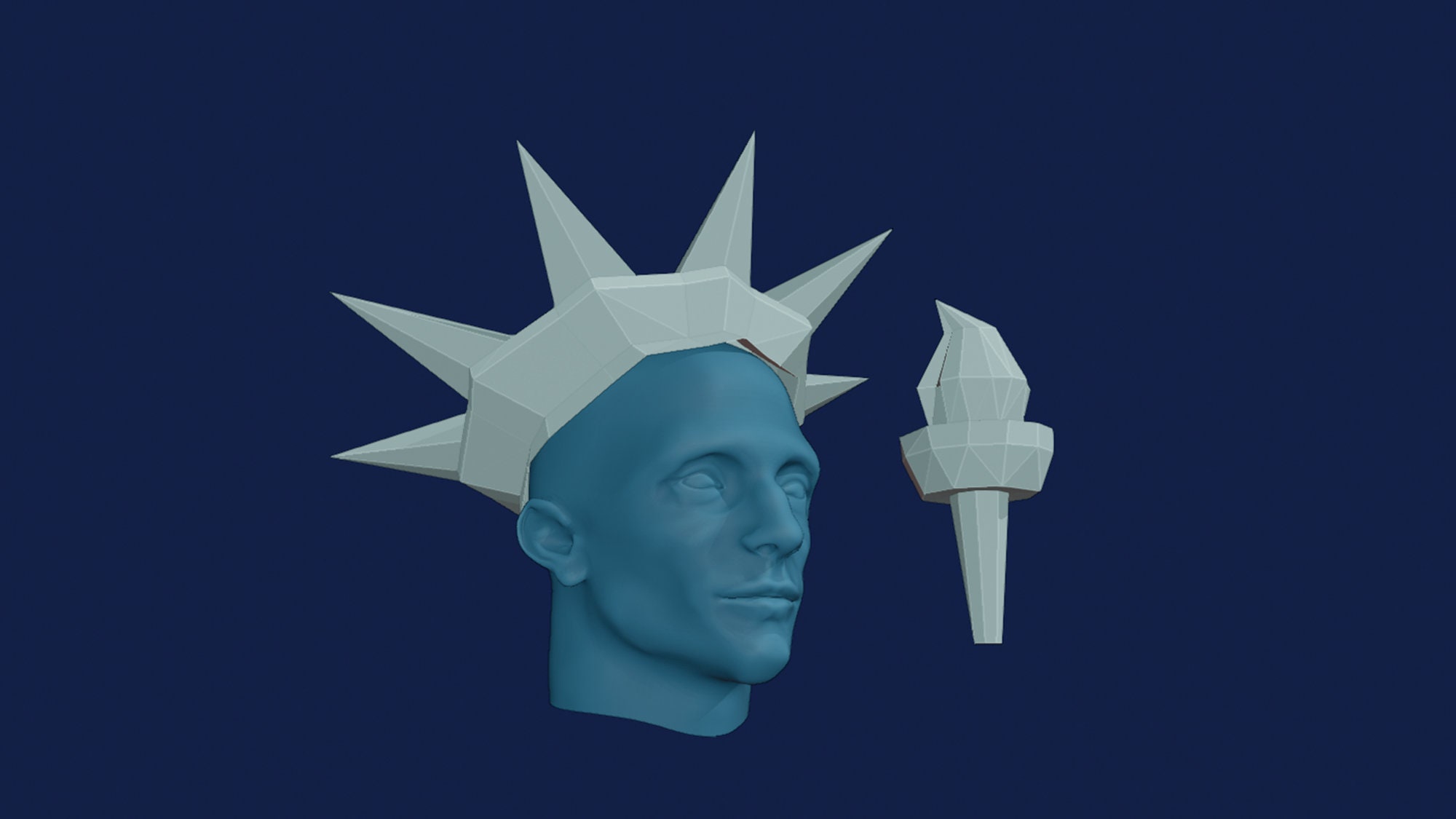 Statue of Liberty Crown and Torch, Template, DIY, Papercraft, PDF ...