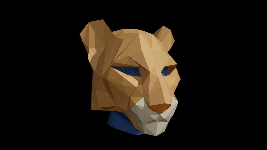 Cougar Mask Template. Papercraft, DIY., PDF, Pattern, Cosplay, Costume ...
