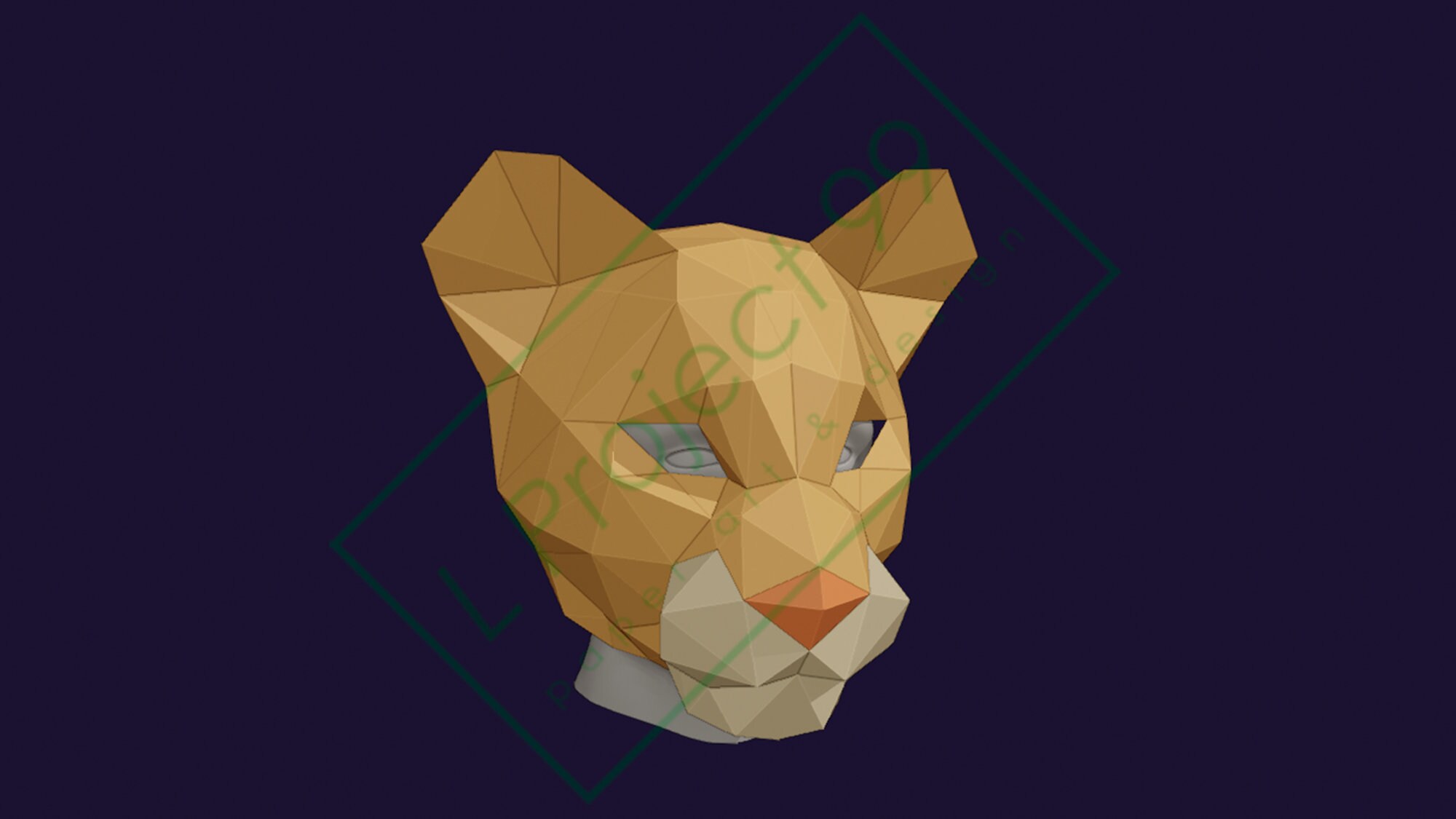 Lion’s Cub Whelp Mask. Template, DIY, Papercraft, PDF, Pattern ...