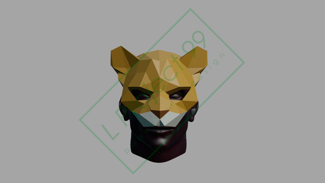 Panther Mask. Geometric ,template, DIY, Papercraft, PDF, Pattern ...