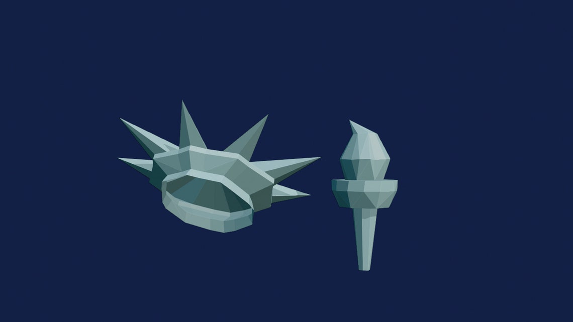 Statue of Liberty Crown and Torch, Template, DIY, Papercraft, PDF ...