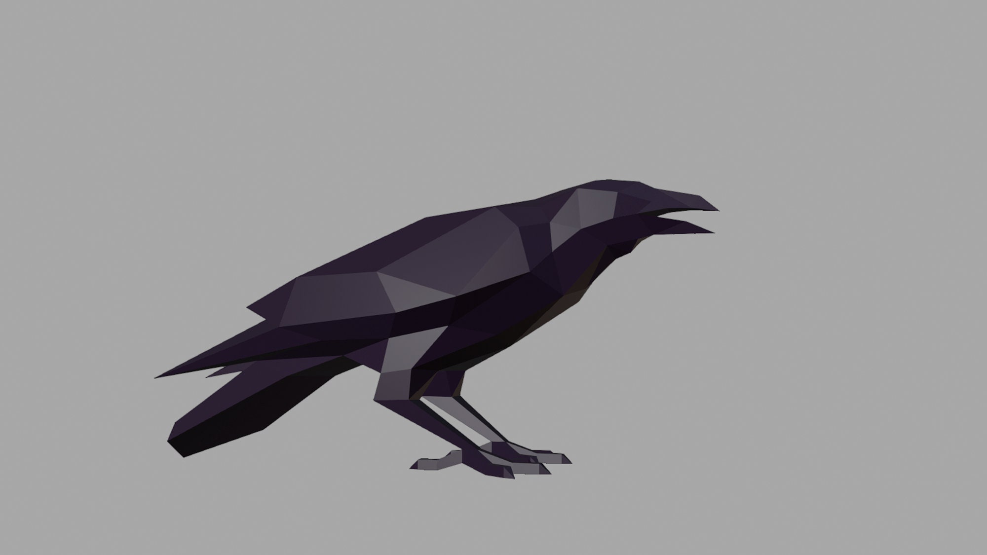 Crow, Raven. Bird Geometric ,template, DIY, Papercraft, PDF, Pattern ...