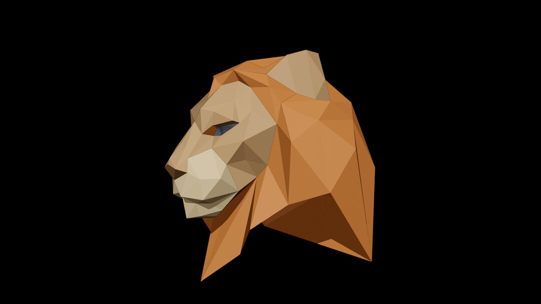 Lion Mask Template DIY, Papercraft, PDF, Pattern, Cosplay, Costume ...