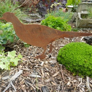 Rusty Metal Pheasant Garden Decor / Rustic Pheasant Garden Sculpture ...