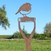 Robin on Spade Garden Decoration / Bird Garden Gift / Rusty Metal Robin ...