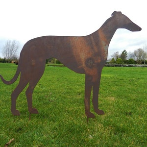 Rusty Metal Greyhound Garden Sculpture / Metal Greyhound Garden Art ...