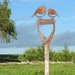 Robin on Spade Garden Decoration / Bird Garden Gift / Rusty - Etsy