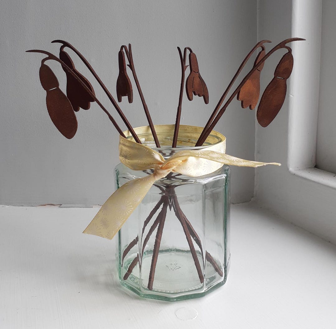 Rusty Metal Snowdrops / Snowdrop Stems / Metal Flowers / Mothers Day ...