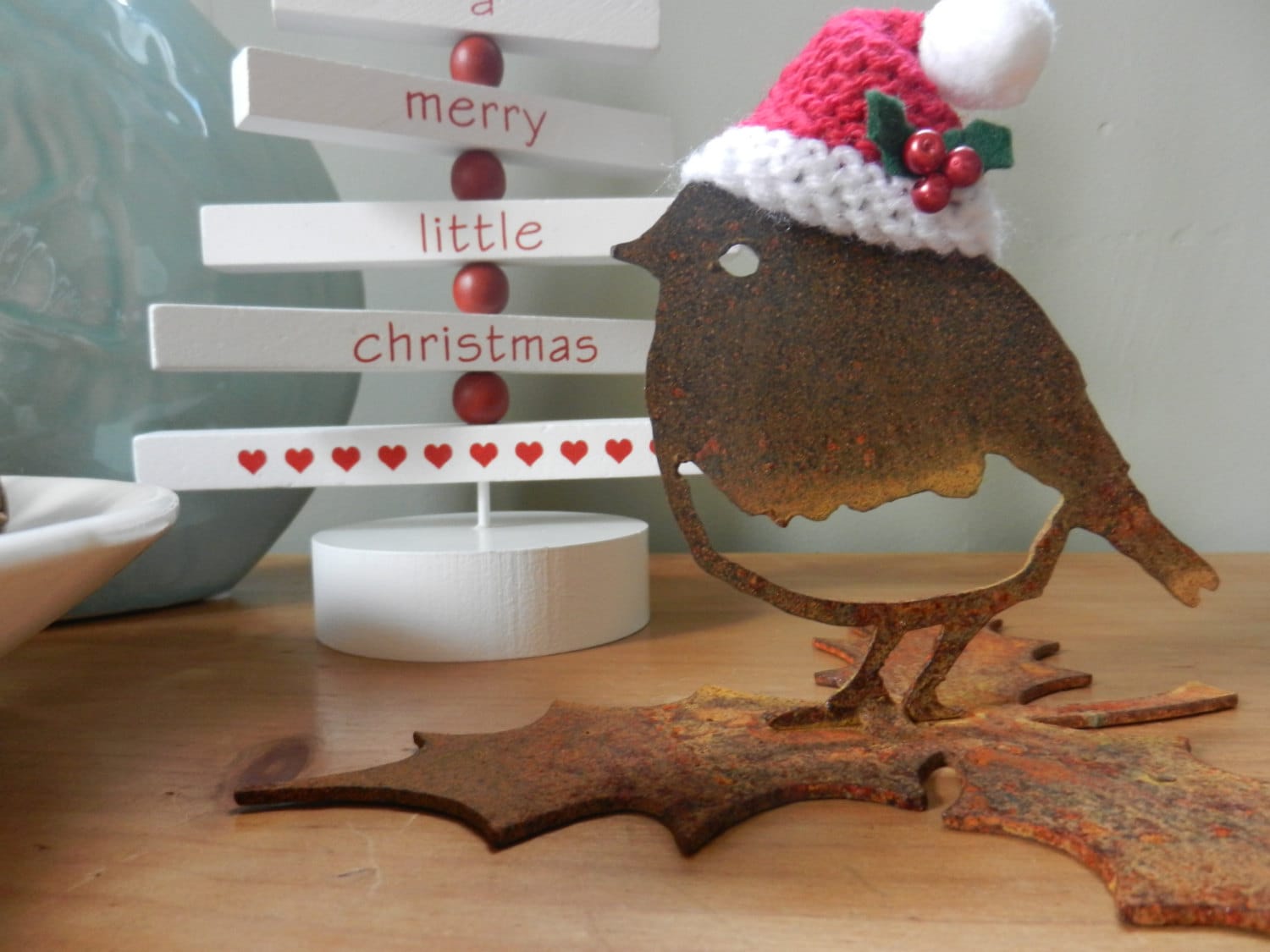 Robin Table Decoration / Rustic Robin Home Decor / Christmas - Etsy