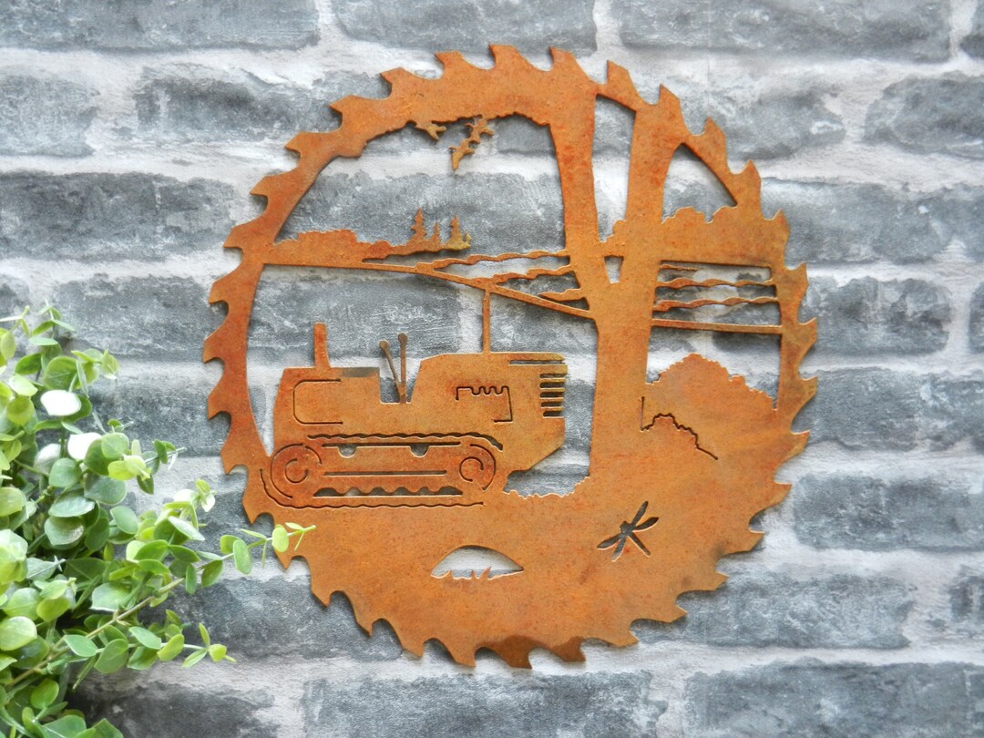 Crawler Wall Decor / Rusty Metal Crawler Tractor Art / Bulldozer ...