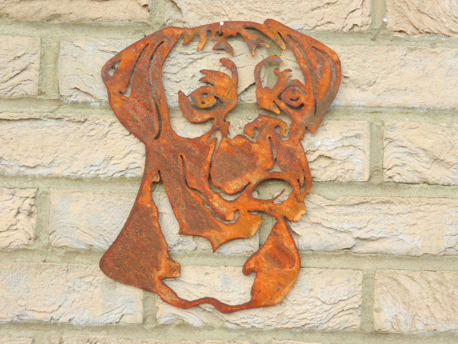 Boxer Dog Garden Wall Decor / Boxer Dog Gift / Dog Lover Gift / Rusty ...