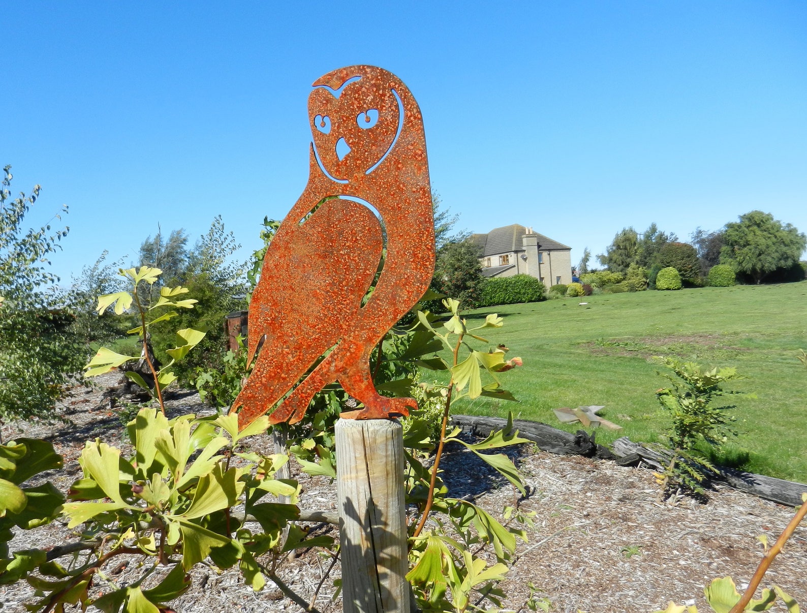 Rusty Metal Owl Garden Decor / Owl Sculpture / Metal Owl | Etsy UK