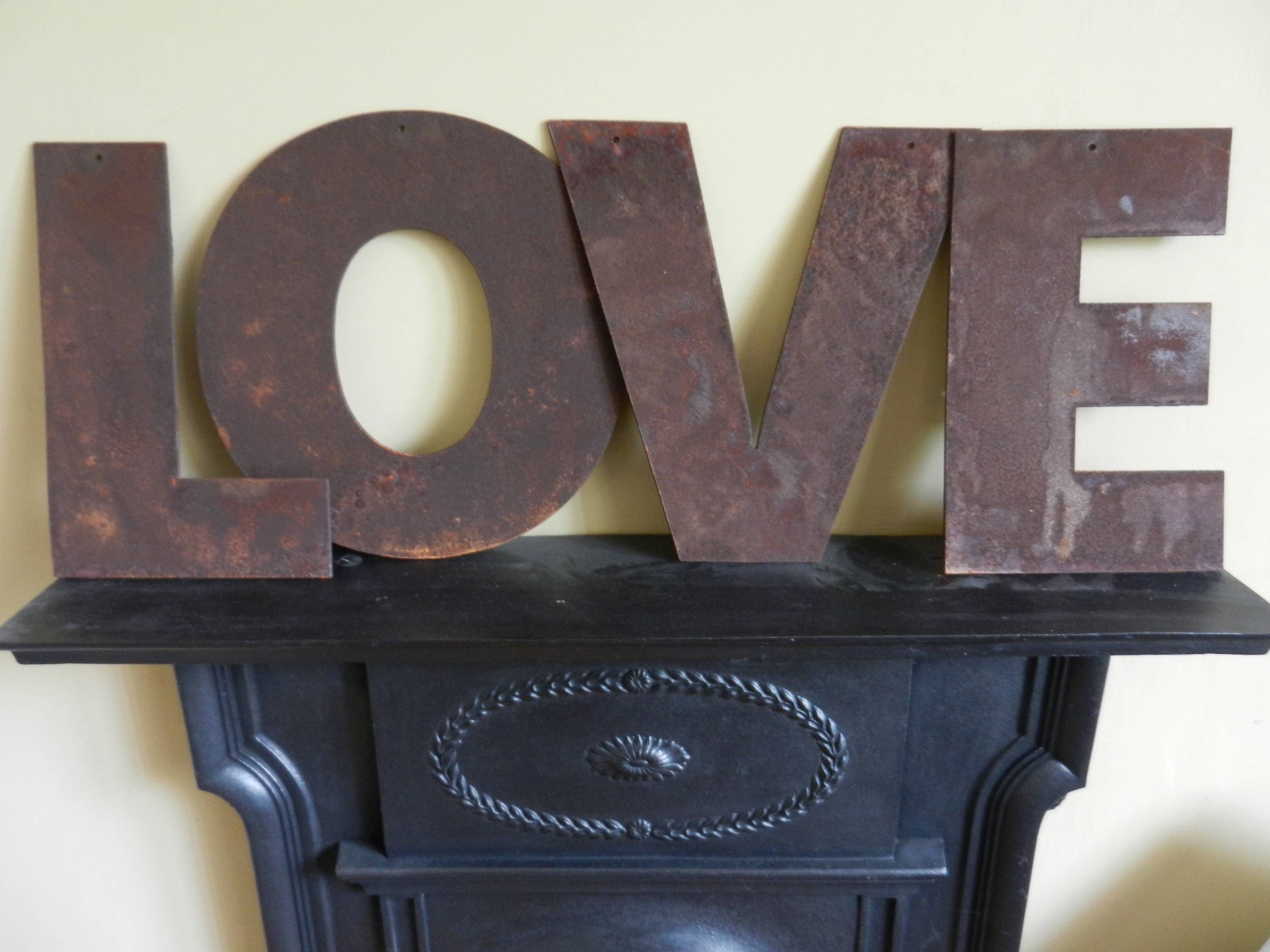 LOVE Sign / Metal Letters / Love Gift / Industrial Chic / Love Garden ...
