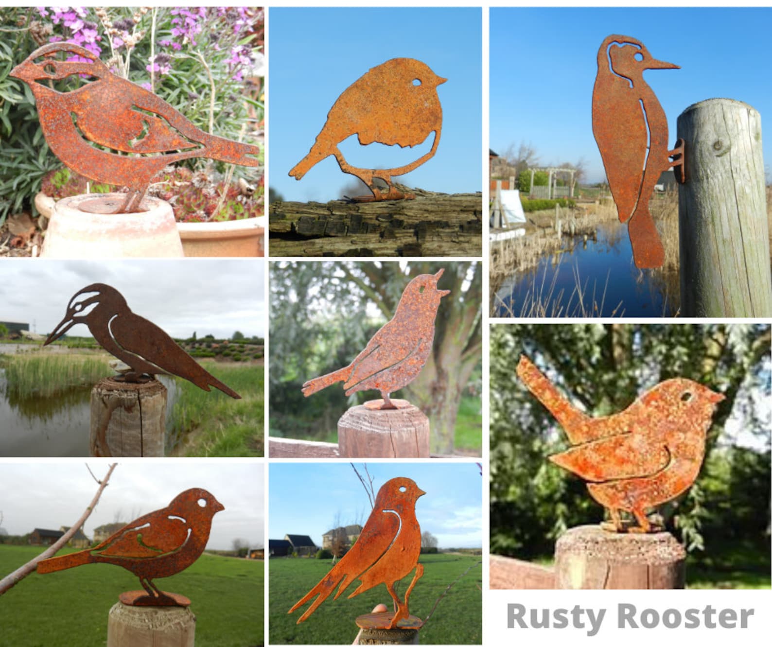 Rusty Bird Garden Gift / Metal Hummingbird Garden Art / Rustic Bird ...
