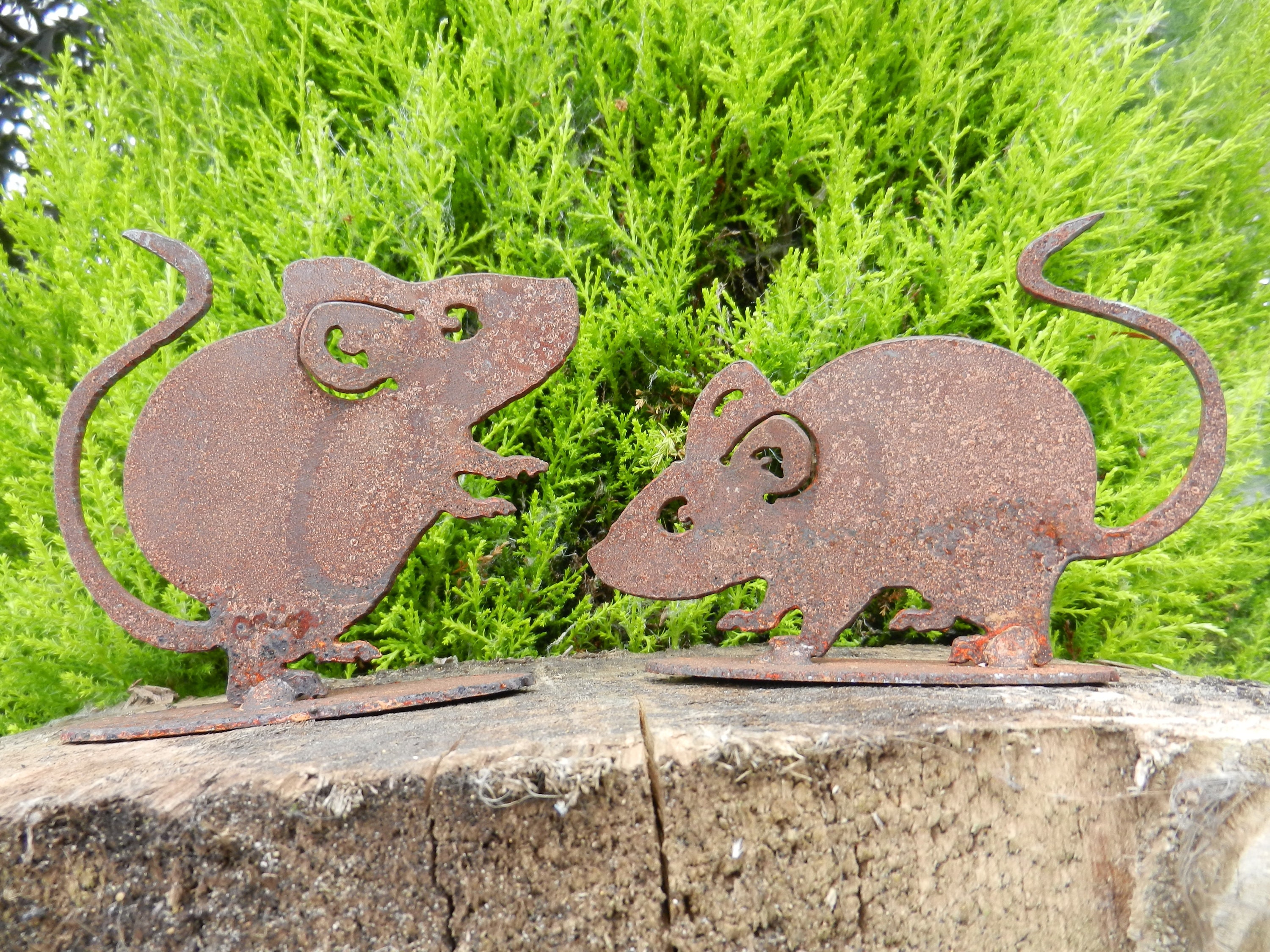 Rusty Metal Mouse Gift / Tiny Mouse Garden Gift / Metal Mice | Etsy