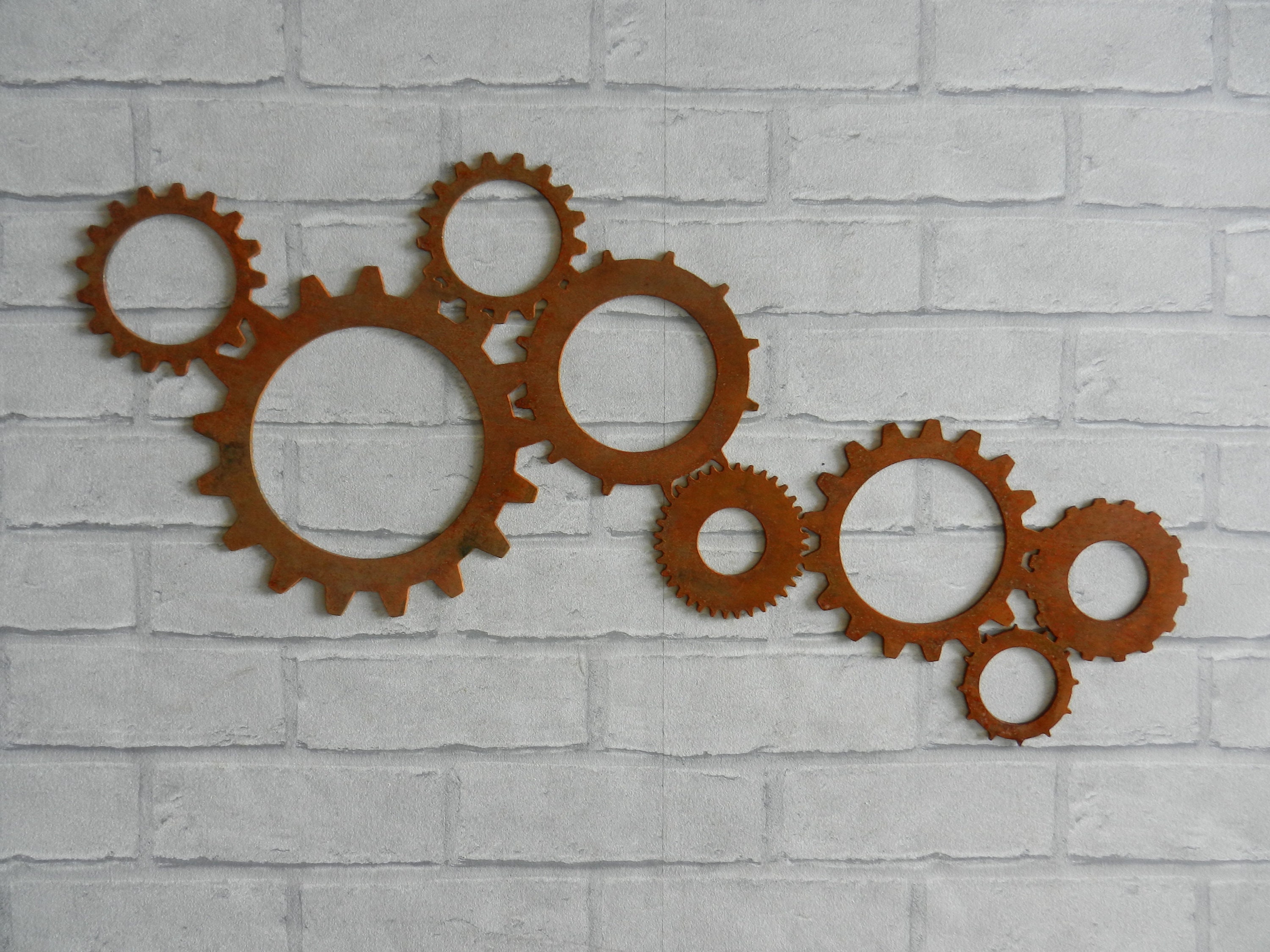 Steampunk Cogs Garden Wall Decor / Rusty Metal Cogs Garden | Etsy UK