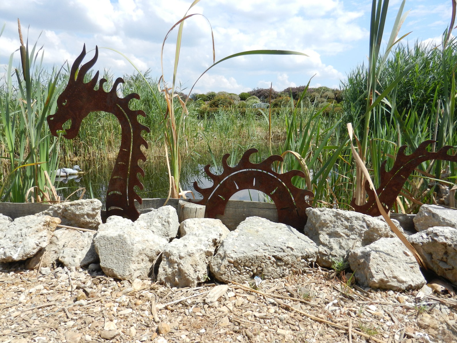 Rusty Metal Dragon Garden Sculpture / Sea Serpent Garden - Etsy UK