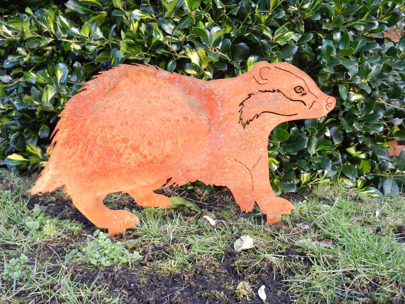 Rusty Metal Badger Garden Decor / Badger Gift / Badger Decoration ...