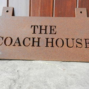 House Name Sign / Rusty Metal House Wall Plaque / Metal Address Sign ...