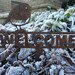 Welcome Sign With Robin Garden Decoration / Rusty Metal Welcome Sign ...
