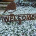 Welcome Sign With Robin Garden Decoration / Rusty Metal Welcome Sign ...